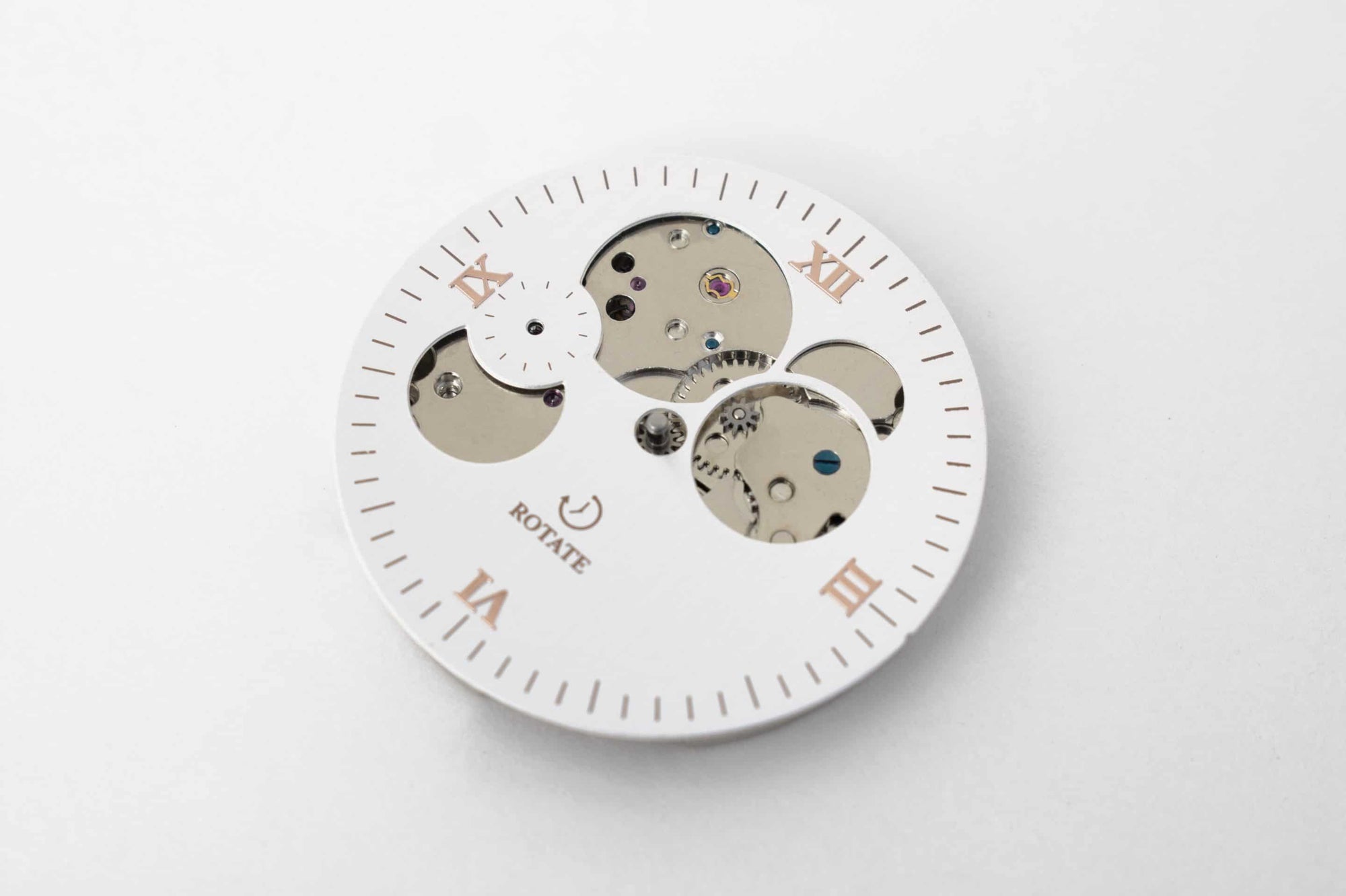 White & Gold Skeleton Dial | DIY Watch Dial | Rotate Watches